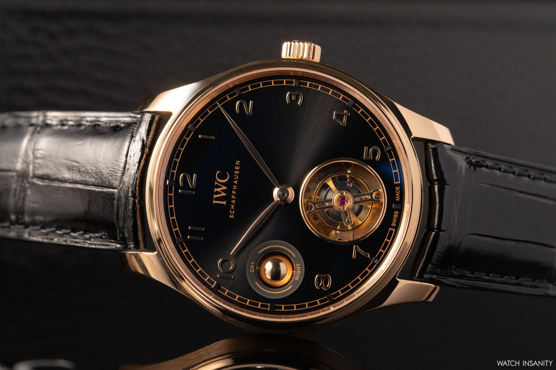 IWC Portugieser Hand-Wound Tourbillon Day and Night: poetics in black ...